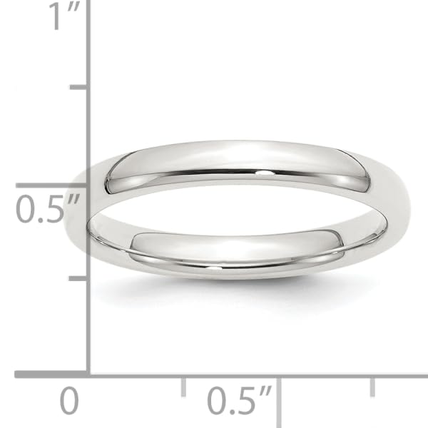 IceCarats 925 Sterling Silver 3mm Comfort Fit Plain Classic Wedding Band Ring Size 7.00