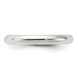 IceCarats 925 Sterling Silver 3mm Comfort Fit Plain Classic Wedding Band Ring Size 7.00