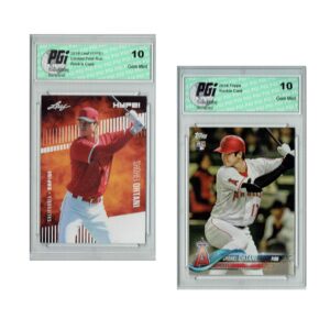 shohei ohtani 2018 rookie cards 2-pack leaf hype! #10 / topps #a-17 pgi 10