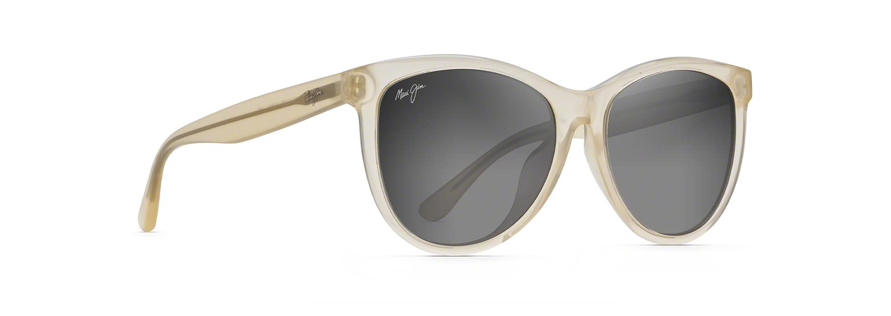 Maui Jim Women's Glory Glory Polarized Cat Eye Sunglasses, Milky Almond/Neutral Grey, Medium