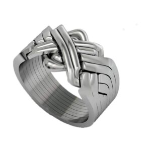 ebruli 8 band classical handmade puzzle ring 925 sterling silver interlocking knot ring women men size 4 – 15 silver (7.5)