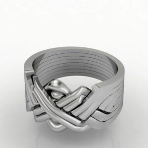 Ebruli 8 Band Classical Handmade Puzzle ring 925 Sterling Silver interlocking Knot Ring Women Men size 4 – 15 Silver (7.5)