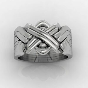 Ebruli 8 Band Classical Handmade Puzzle ring 925 Sterling Silver interlocking Knot Ring Women Men size 4 – 15 Silver (7.5)