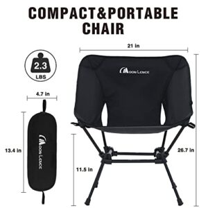 MOON LENCE Lighweight Foldable Camping Chair, Plus Size Backpack Chair, Portable & Ultralight, 400 lbs Folding Metal Chairs Heavy Duty for Outdoor Adventure, Hiking, Picnics & Beach