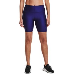 under armour womens heatgear armour bike shorts , regal (415)/metallic silver , small