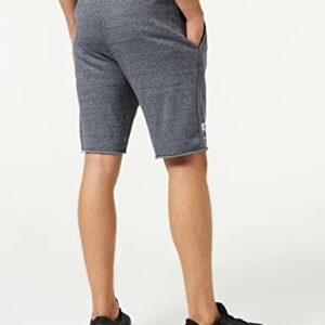 Under Armour Mens Rival Terry Shorts , Pitch Gray Full Heather (012)/Onyx White , X-Large