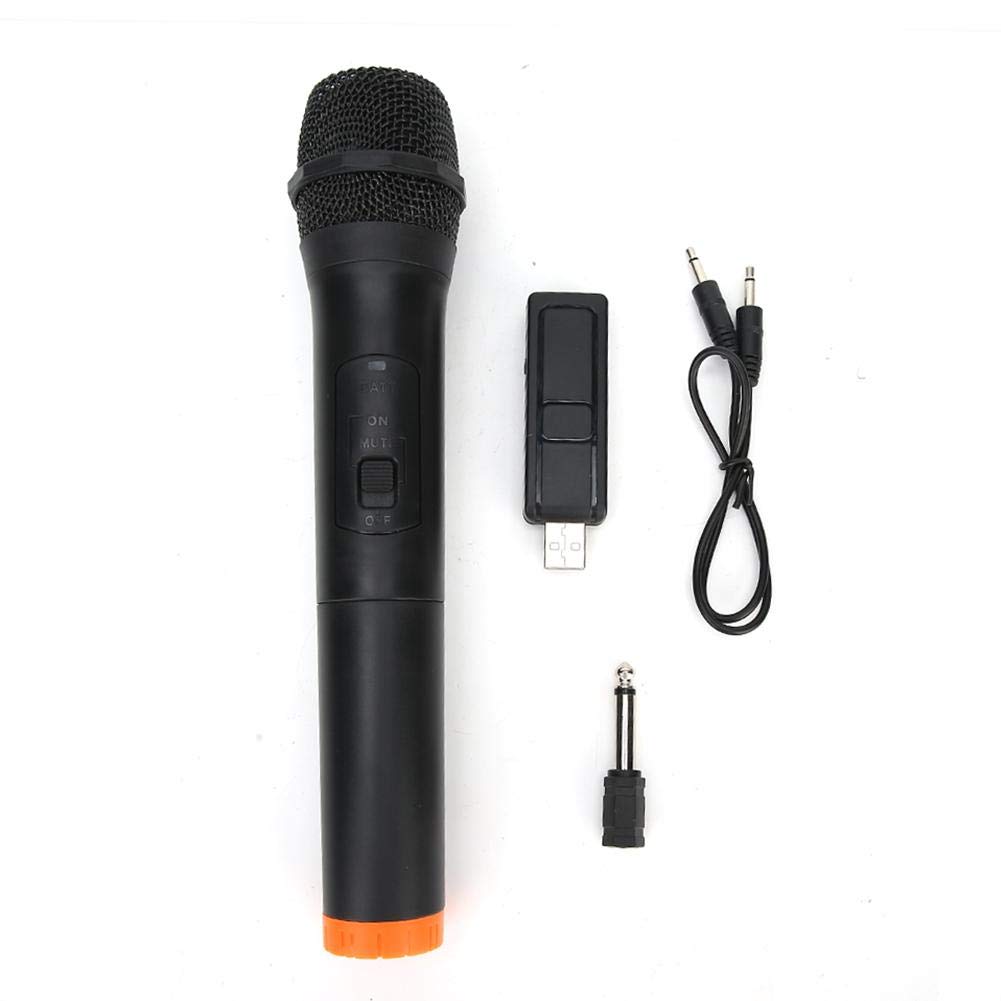 Tangxi VHF Wireless Microphone, Universal Handheld Karaoke Mic Speaker, Over 110 DB Outdoor Indoor Cordless Microphone System with USB Reciver for Singing, Karaoke, Speech, Wedding,