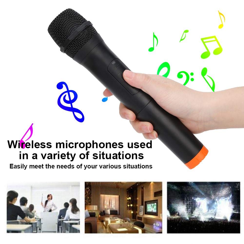 Tangxi VHF Wireless Microphone, Universal Handheld Karaoke Mic Speaker, Over 110 DB Outdoor Indoor Cordless Microphone System with USB Reciver for Singing, Karaoke, Speech, Wedding,