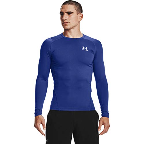 Under Armour Men's Armour HeatGear Compression Long-Sleeve T-Shirt , Royal Blue (400)/White, Large