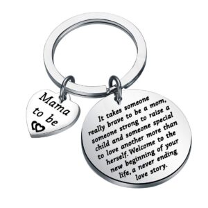 aktap mama to be gift new mom keychain pregnancy announcement gift it takes someone really brave to be a mom