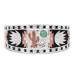 montana silversmiths western lifestyle turquoise cuff bracelet (desert serenade cactus)