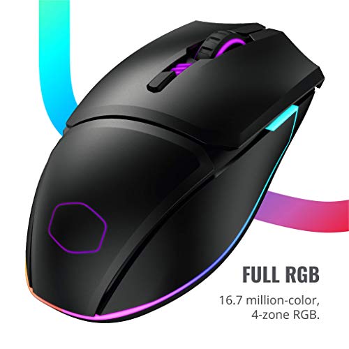 Cooler Master MM831 Gaming Mouse with 32000 DPI adjustable via software, 2.4GHz and Bluetooth Wireless, PBT Buttons, and Qi Charging Support