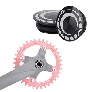 Keenso Bike Crank Cover, 1pcs Aluminum Alloy Black Mountain Bike Hollow Crank Antidust Cover Accessory