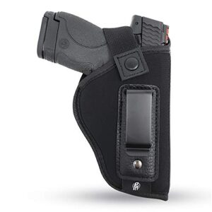 iwb gun holster by ph - concealed carry soft material and interior - fits m&p shield 9mm.40.45 auto/glck 19 26 27 29 30 33 42 43 / rug lc9, lc380 - taurus slim, pt111 g2 gx4 - springfield xds hellcat