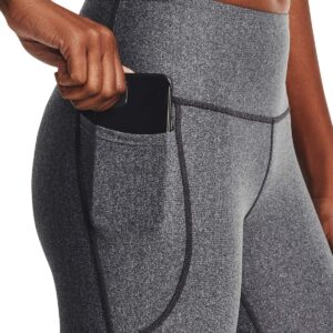 Under Armour Womens HeatGear Armour High Waisted Pocketed No-Slip Capri , Charcoal Light Heather (019)/White , Medium