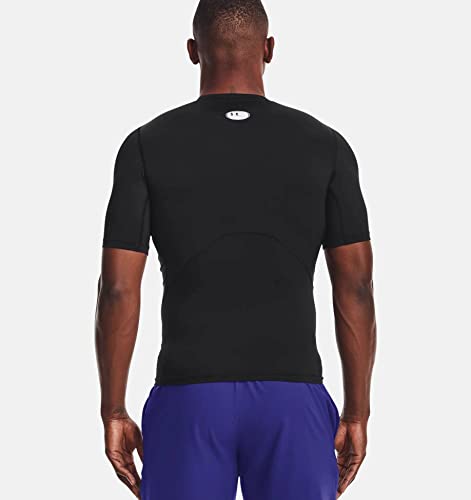 Under Armour Men's Armour HeatGear Compression Short-Sleeve T-Shirt , Black (001)/White, Medium