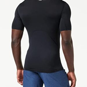 Under Armour Men's Armour HeatGear Compression Short-Sleeve T-Shirt , Black (001)/White, Medium