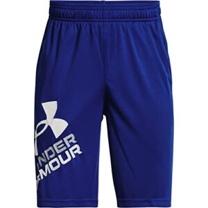 under armour boys prototype 2.0 logo shorts , royal blue (400)/white , youth large