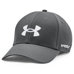 under armour golf96 hat, pitch gray (012)/white, one size fits most