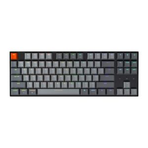 keychron k8 hot-swappable wireless bluetooth 5.1/wired usb mechanical gaming keyboard, tenkeyless 87 keys computer keyboard with gateron g pro brown switch rgb backlight n-key rollover for mac windows