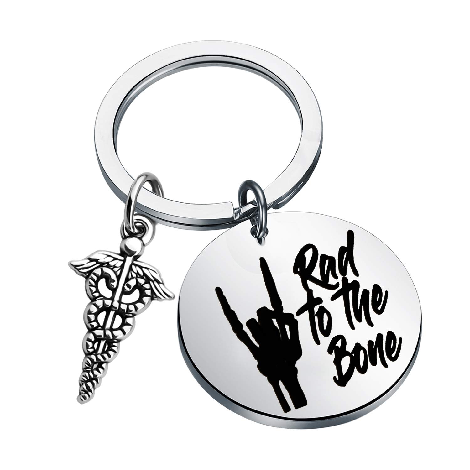 TGBJE Radiologist Keychain Radiology Gift Radiographer Gift X-Ray Radiation Tech Jewelry Rad to The Bone Gift (Radiologist Keychain)