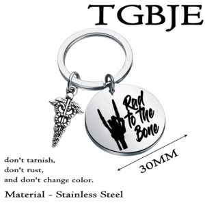 TGBJE Radiologist Keychain Radiology Gift Radiographer Gift X-Ray Radiation Tech Jewelry Rad to The Bone Gift (Radiologist Keychain)