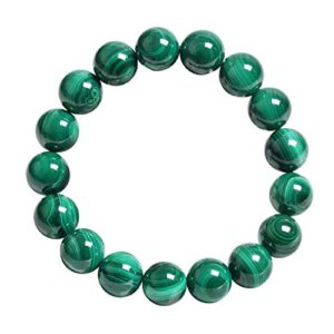 12mm natural green malachite eye gemstone reiki round beads women men bracelet aaaa