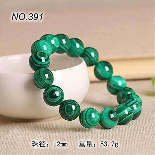 12mm Natural Green Malachite Eye Gemstone Reiki Round Beads Women Men Bracelet AAAA