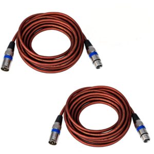 yuyaokk 2pcs 6 feet microphone cable, pair mic cable/xlr to xlr cable, 6 ft xlr male to xlr female cable, 3 pin premium balanced patch snake cords