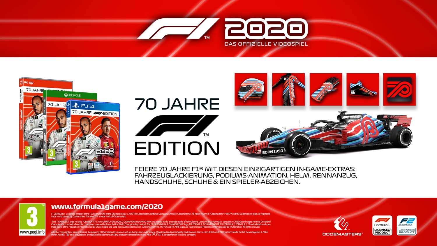 F1 2020 70 Jahre F1 Edition (Xbox One) [PEGI-AT]