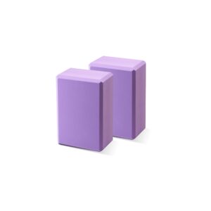 unipack high density eva foam yoga block 9" x 6" x 4" (2pk purple)