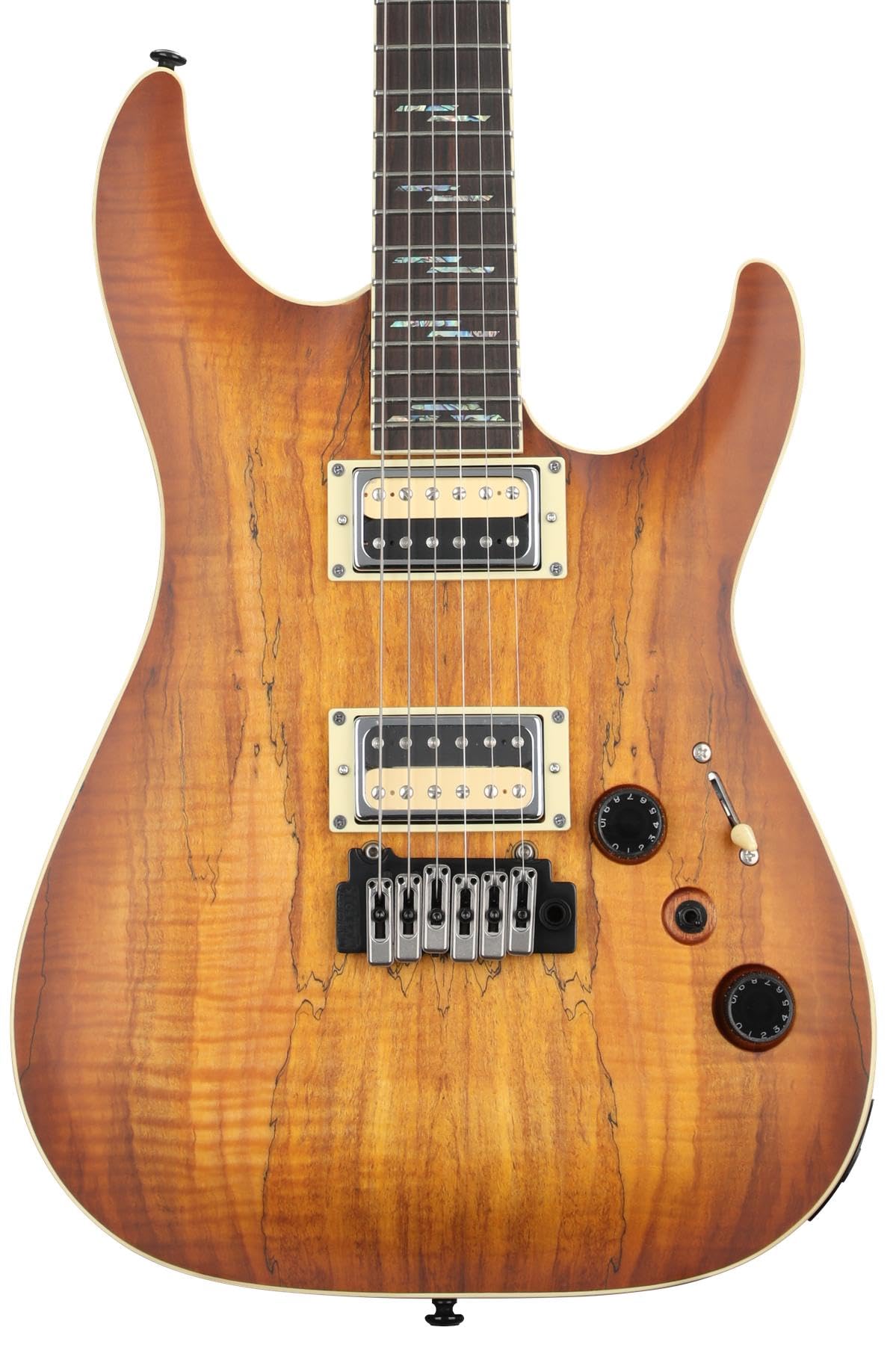 Schecter C-1 Exotic Spalted Maple Electric Guitar - Satin Natural Vintage Burst