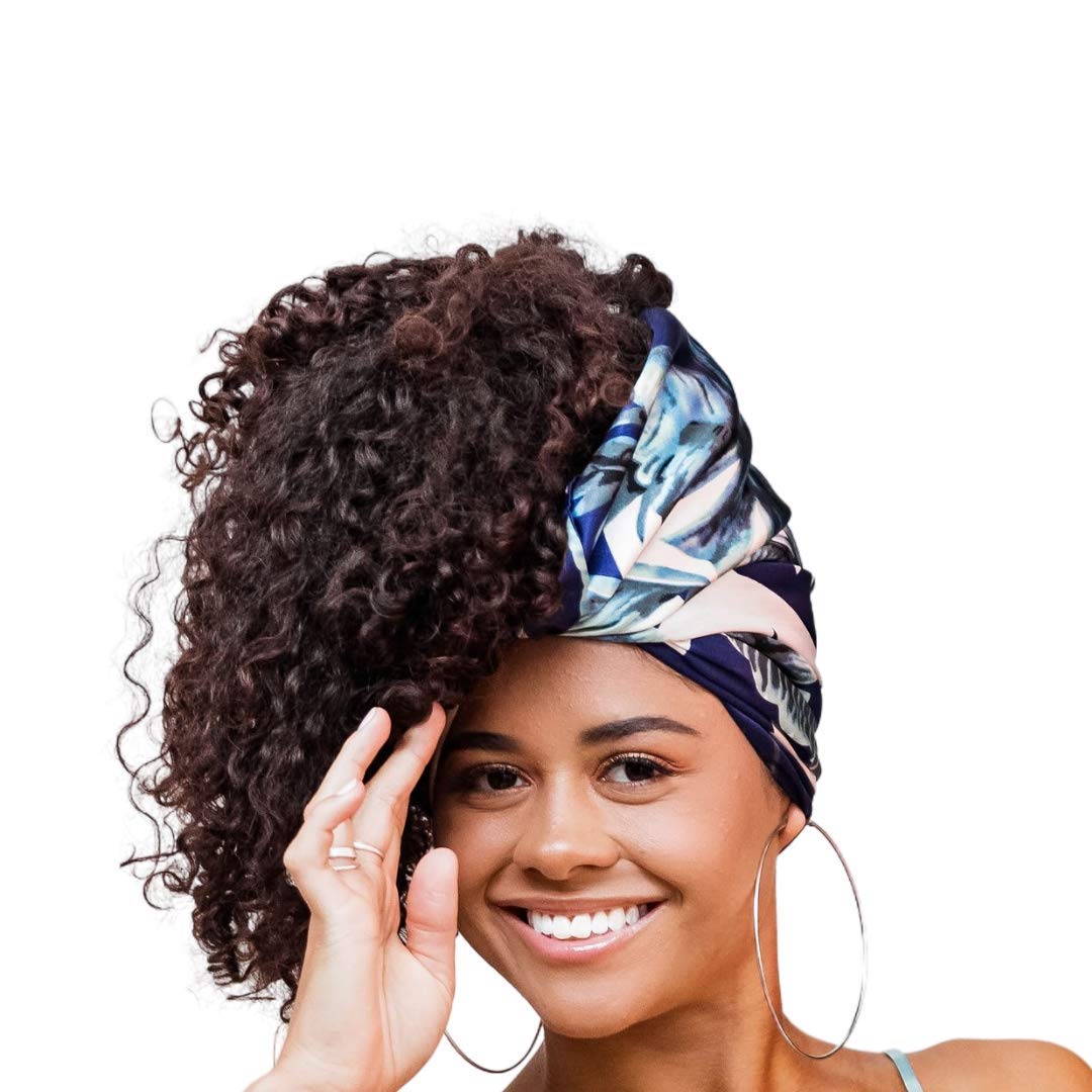 Glow By Daye Charmeuse Satin Prefolded Head Scarf, Double Layered Satin Bandana for Women, Large (St. Maarten)