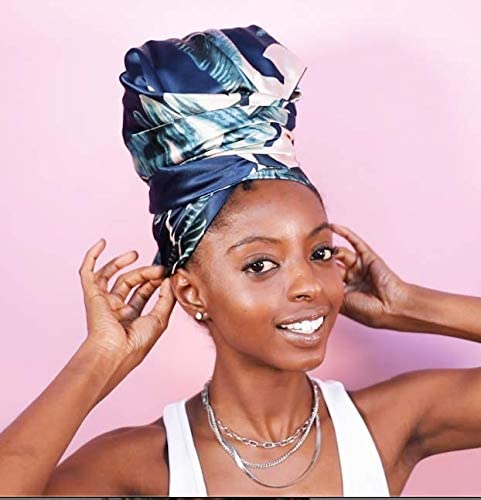 Glow By Daye Charmeuse Satin Prefolded Head Scarf, Double Layered Satin Bandana for Women, Large (St. Maarten)