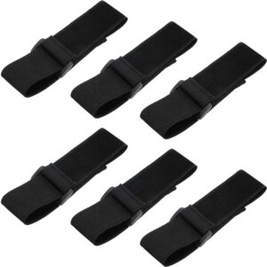 gejoy 6 pieces cycling pant leg band elastic bicycle safety belt riding fishing ankle pant band flexible ankle leg strap for outdoor activities, black