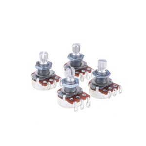 alpha mini metric sized b500k guitar pots split shaft control pots linear taper potentiometers for electric guitar/bass (set of 4)