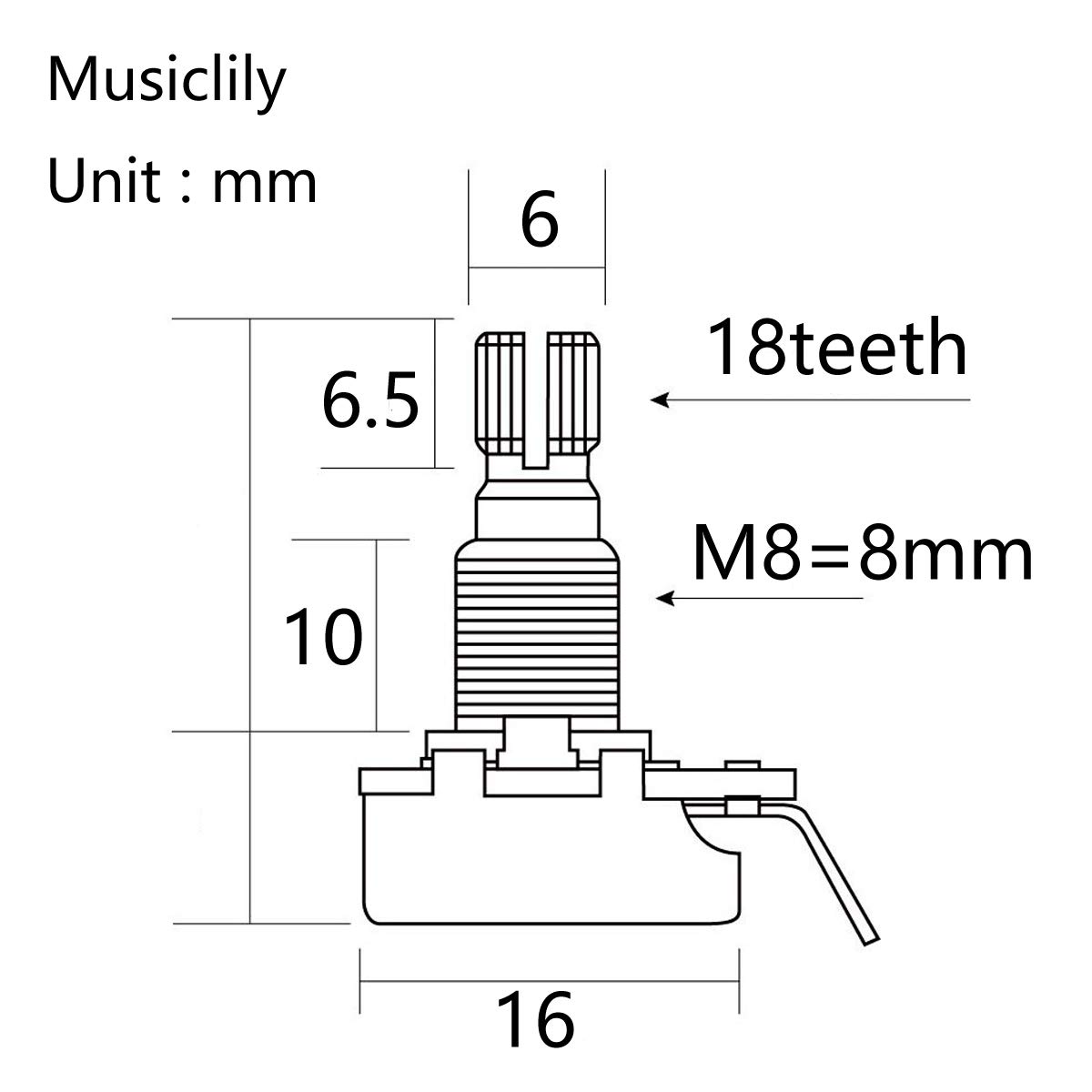 Alpha Mini Metric Sized B500K Guitar Pots Split Shaft Control Pots Linear Taper Potentiometers for Electric Guitar/Bass (Set of 4)