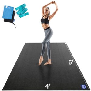 Premium Large Yoga Mat 72"x 48"x 9mm, Feel Free to Move, Non-Slip, Extra Wide and Thick Exercise Mats for Home Gym Workout, High Resilience, Ultra Comfortable Big Mat for Men and Women Fitness,