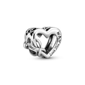 pandora love you mom infinity heart charm - compatible moments bracelets - jewelry for women - gift for women in your life - made with sterling silver