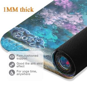 Qilmy Underwater World of Dolphins Yoga mat,Best No-Slip Hot Yoga Mat, No-Toxic,TPE Yoga mat,Ideas for Exercise,Yoga and Pilates(71”x26”X 1mm)