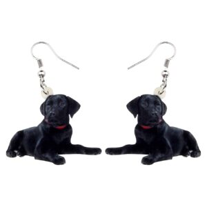 newei acrylic lying black labrador dog dangle earrings drop animal jewelry for women gift charm accessories