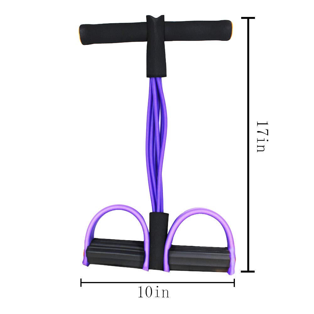 FateFan Multifunction Tension Rope, 6-Tube Elastic Yoga Pedal Puller Resistance Band, Natural Latex Tension Rope Fitness Equipment, for Abdomen/Waist/Arm/Leg Stretching Slimming Training (Purple)