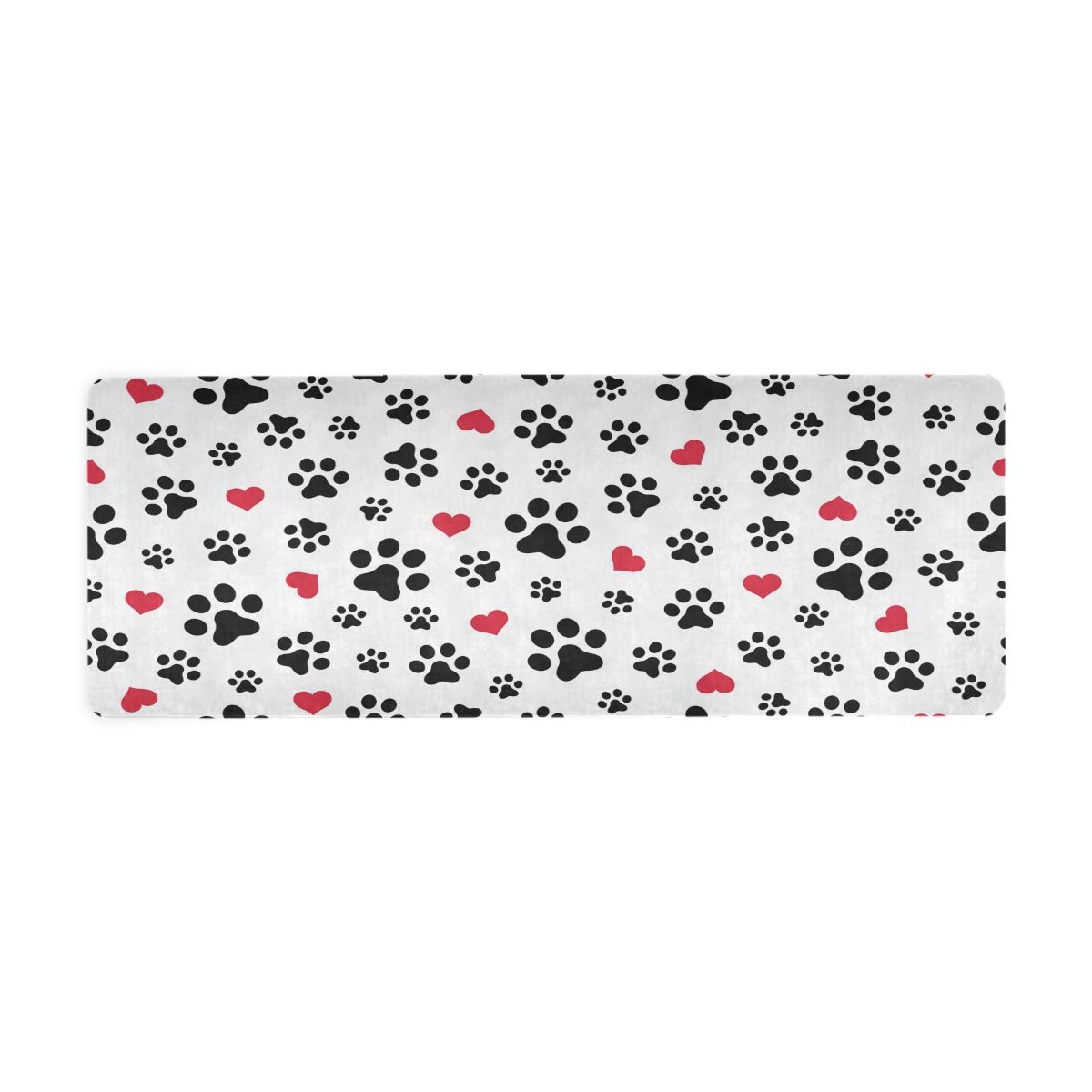 Qilmy Dog Cat Paw Print Yoga Mat | 1mm Extra Thin 71“ Long Non Slip Workout & Fitness Mat with Storage Bag for Yoga, Pilates & Floor Exercises