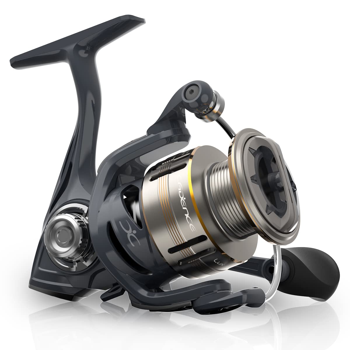 Cadence Lux Spinning Fishing Reels - Ultra Smooth Powerful Spinning Reel with 9+1 Shielded BB, Carbon Fiber Frame, 36LBs Max Drag, 5.2:1-6.2:1 High Speed Gear Ratio & Braid-Ready Spool (3000)