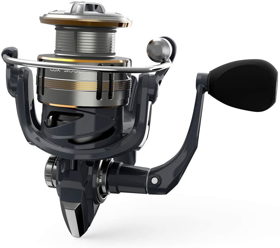 Cadence Lux Spinning Fishing Reels - Ultra Smooth Powerful Spinning Reel with 9+1 Shielded BB, Carbon Fiber Frame, 36LBs Max Drag, 5.2:1-6.2:1 High Speed Gear Ratio & Braid-Ready Spool (3000)