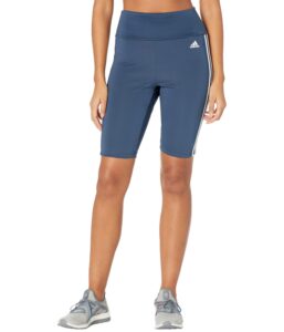 adidas 3-stripes short tights crew navy/white lg