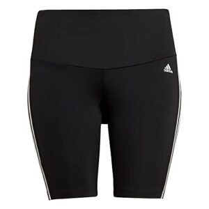 adidas womens 3-stripes short tights black/white large