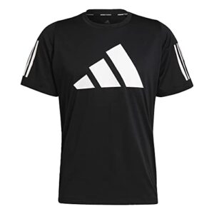 adidas mens Floral 3 Bar Tee Black Medium