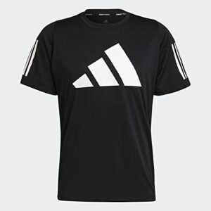 adidas mens Floral 3 Bar Tee Black Medium