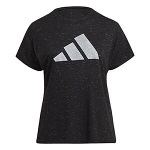 adidas womens win 2.0 tee black melange 2x